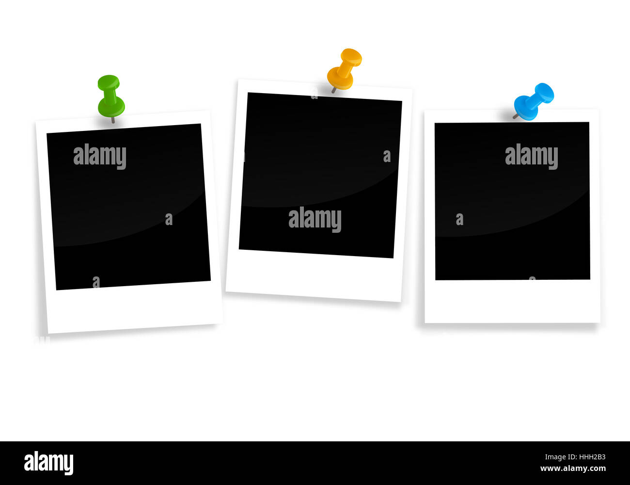 three polaroids with pin Stock Photo - Alamy