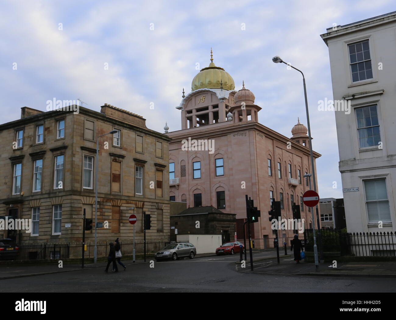 Exterior of Gurdwara Singh Sabha Sikh temple Glasgow Scotland January ...