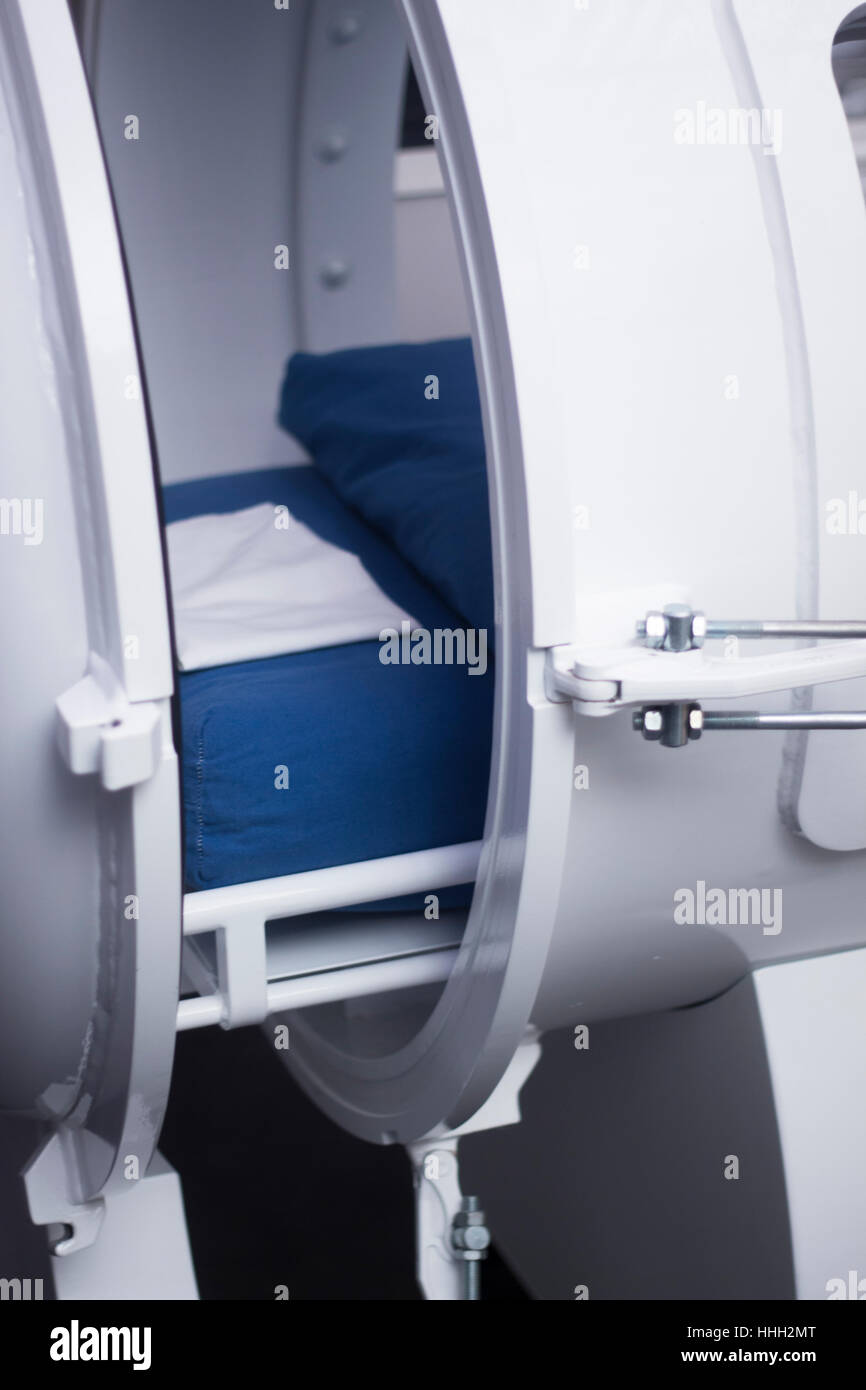 Hyperbaric Oxygen therapy tank HBOT chamber in hospital clinicused for ...