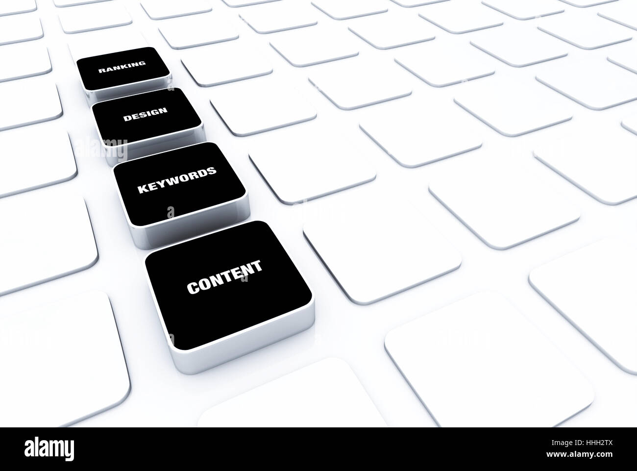 3d pads black - design content keywords ranking 6 Stock Photo - Alamy