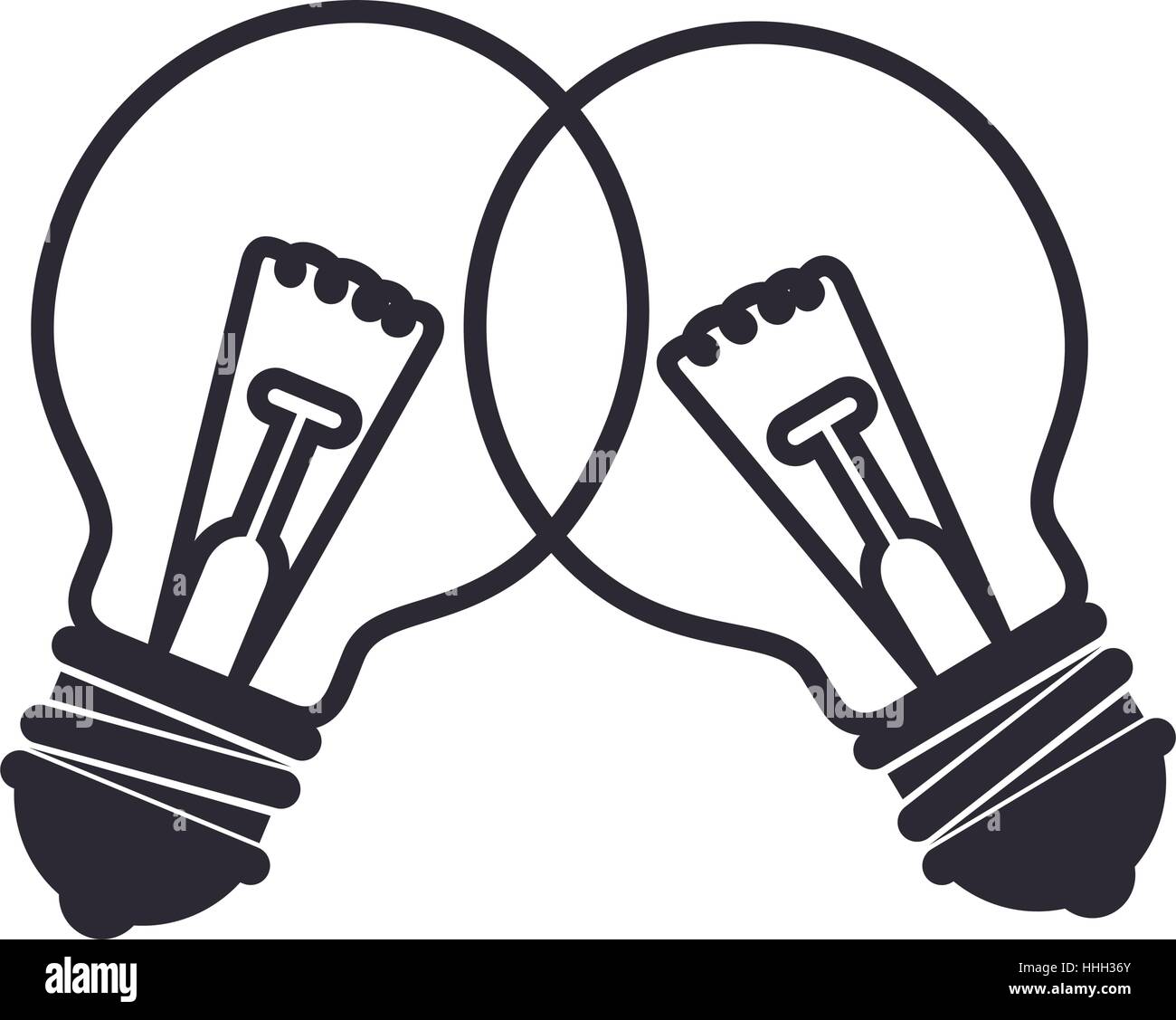 Bulb light emblem isolated Cut Out Stock Images & Pictures - Alamy