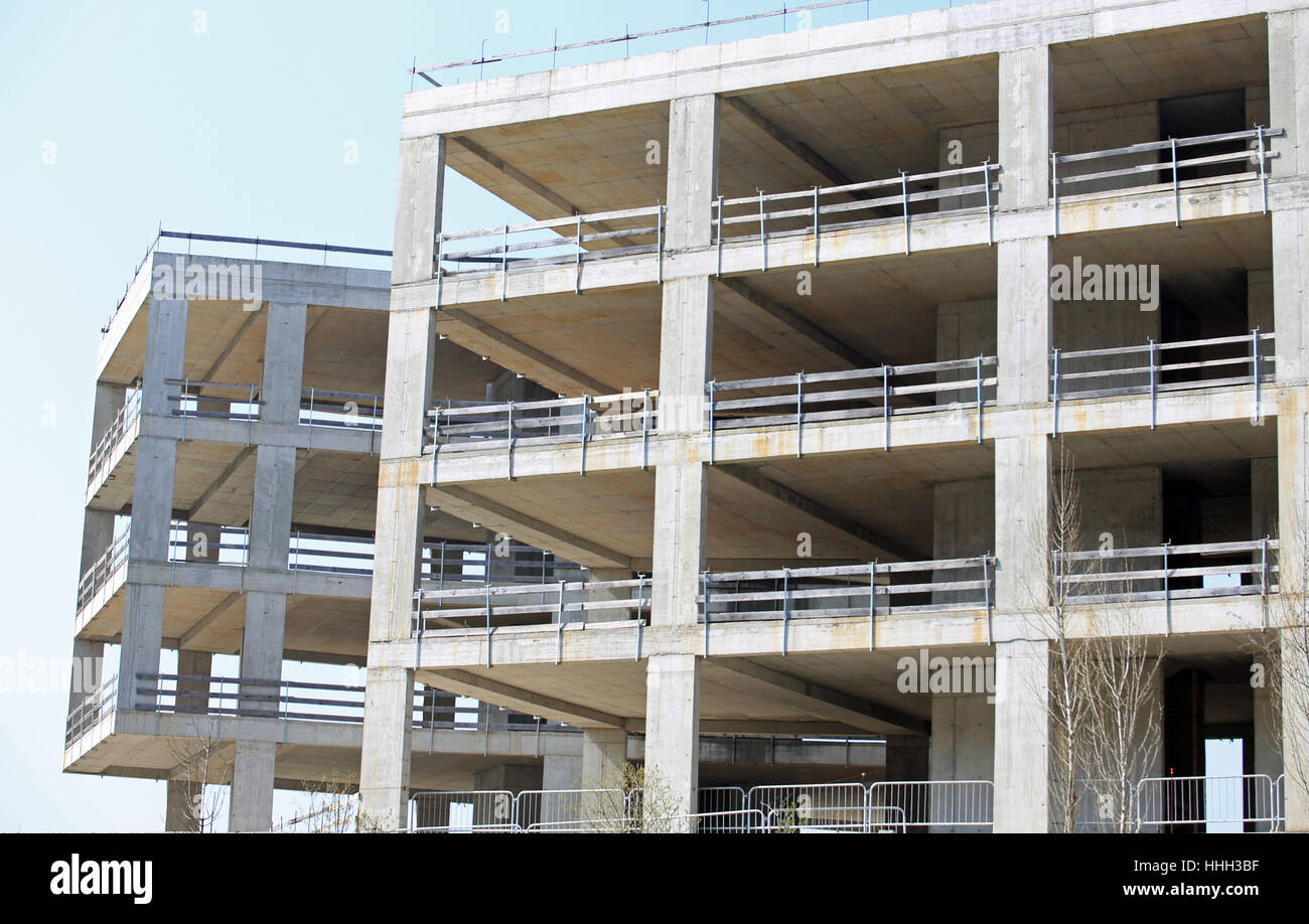 large building under construction with reinforced concrete walls on the ...