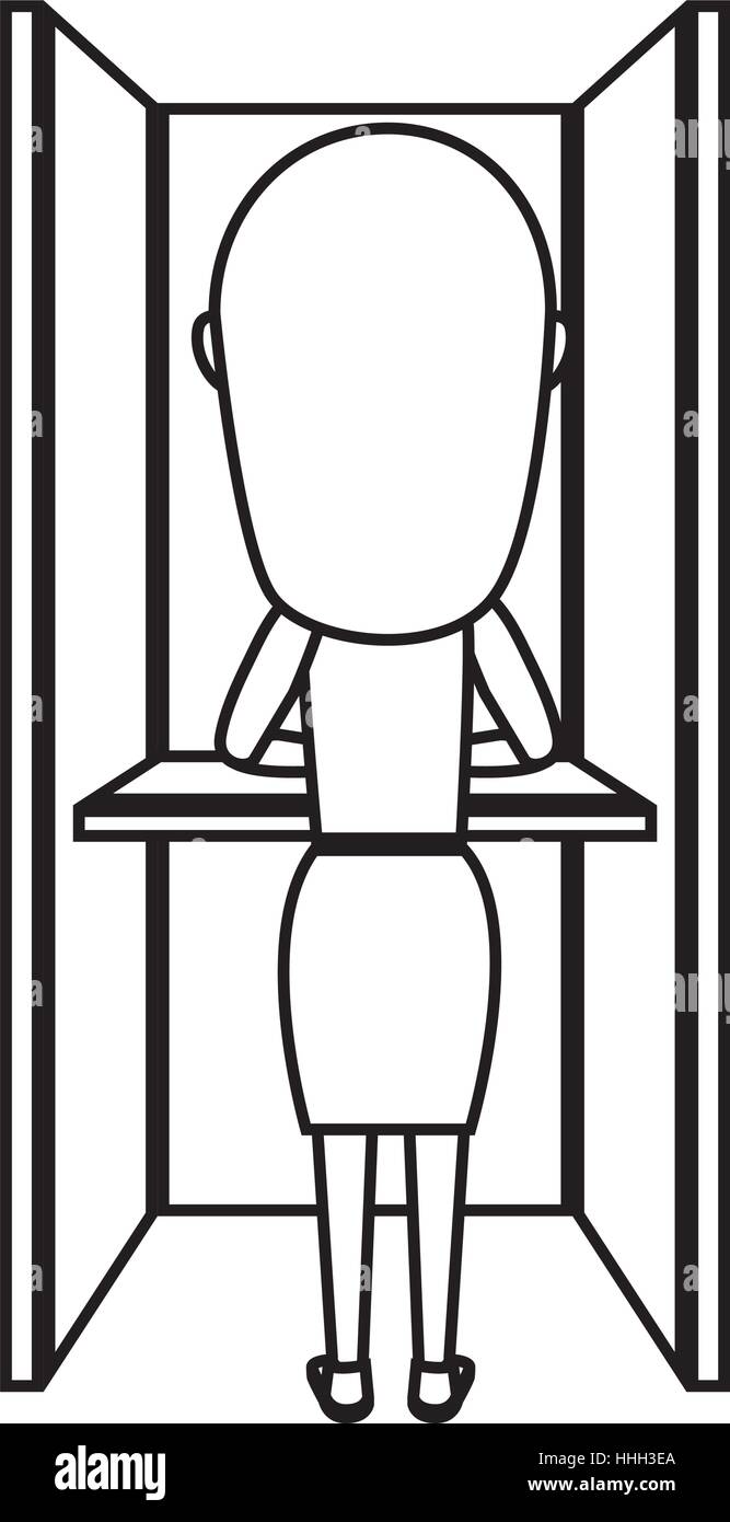 Person voting in cubicle vector illustration design Stock Vector Image ...