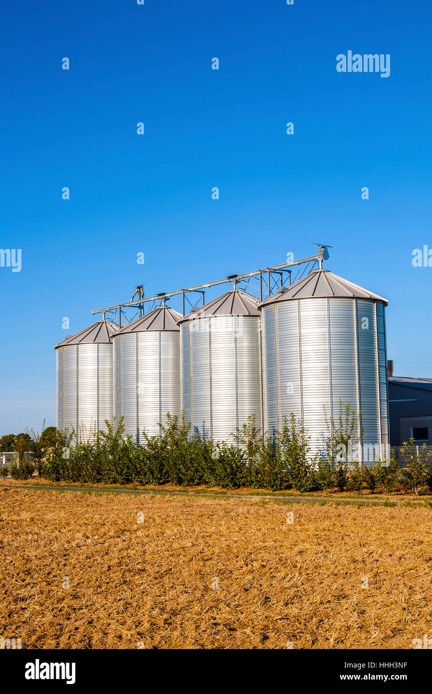 blue, park, agriculture, farming, farm, corn, tank, silo, building ...