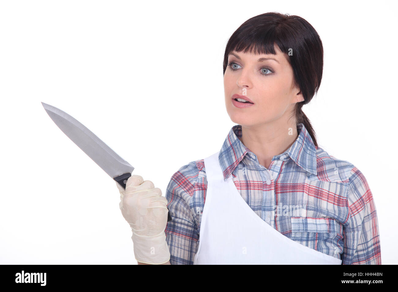 steel, shirt, cutting, arm, white, outfit, woman, gesture, indicate ...