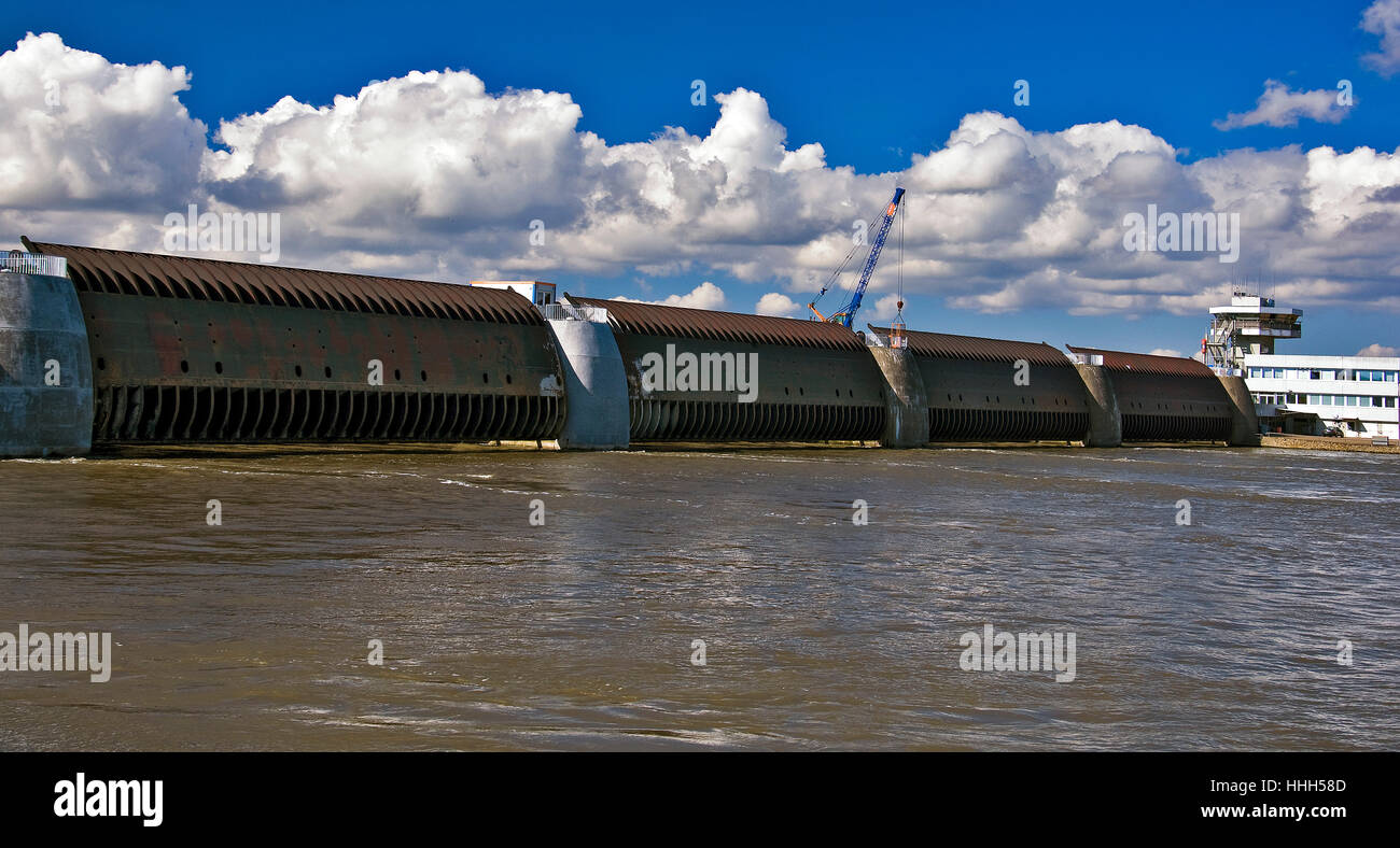 dam, river, water, dam, opened, weir, scottish, lock, adjust, inundate ...