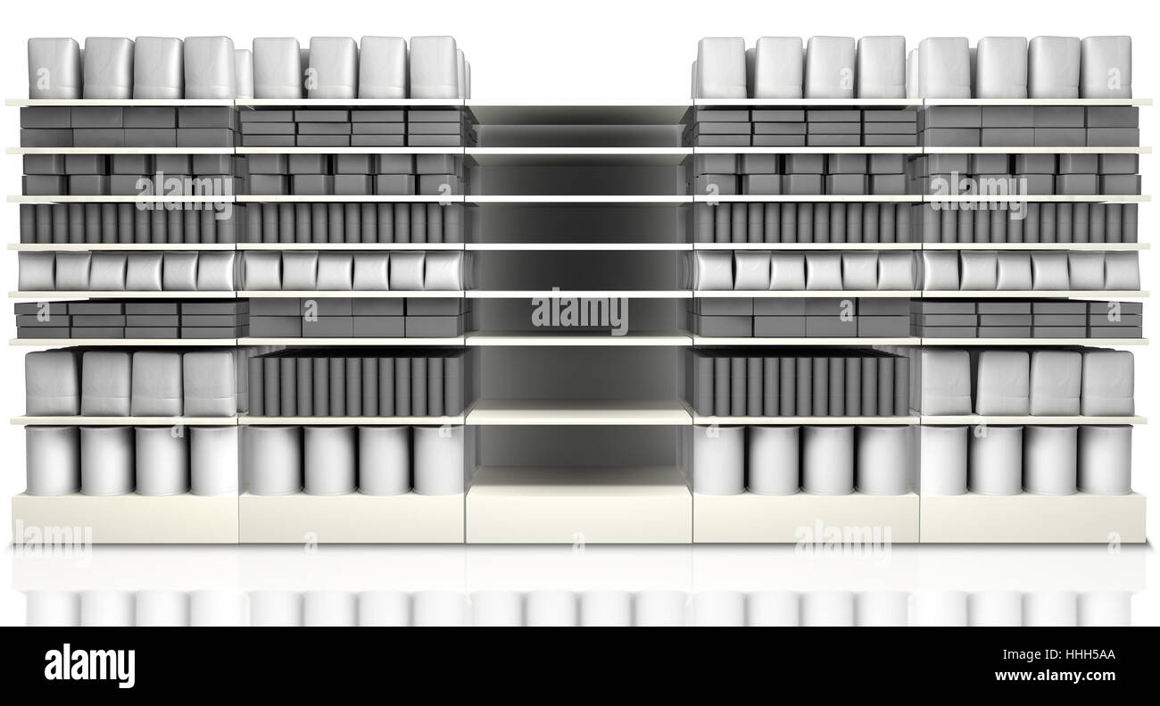 arrangement, shopping, goods, supermarket, empty, store, bare, rack ...