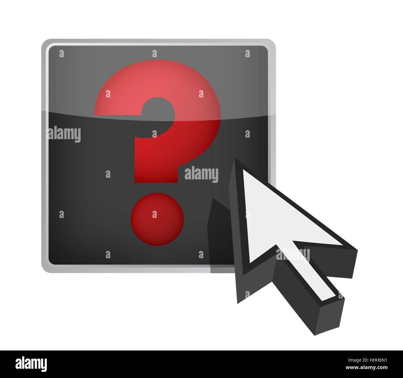 question mark and cursor illustration design over white Stock Photo - Alamy