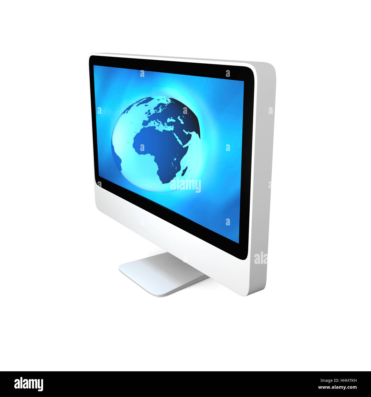 blue, isolated, illustration, monitor, connection, connectivity ...