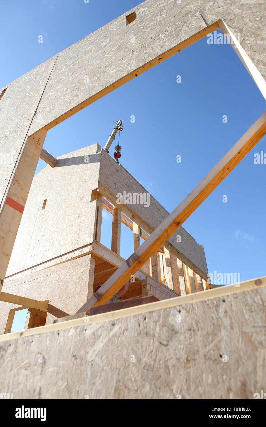 blue, board, build, beam, collar, clouds, carpentry, blue, house ...