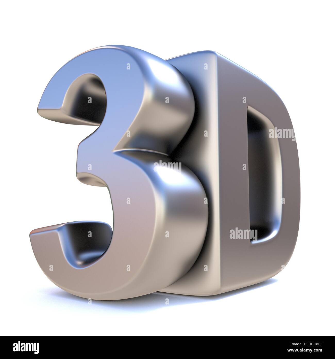 Shiny metallic word 3D render illustration isolated on white background ...