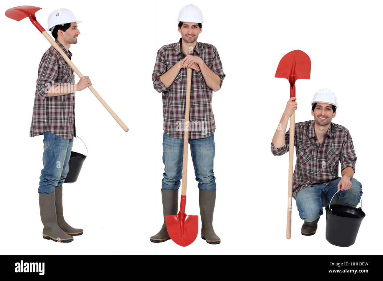 blue, crouch, blank, european, caucasian, bucket, crouching, delighted ...