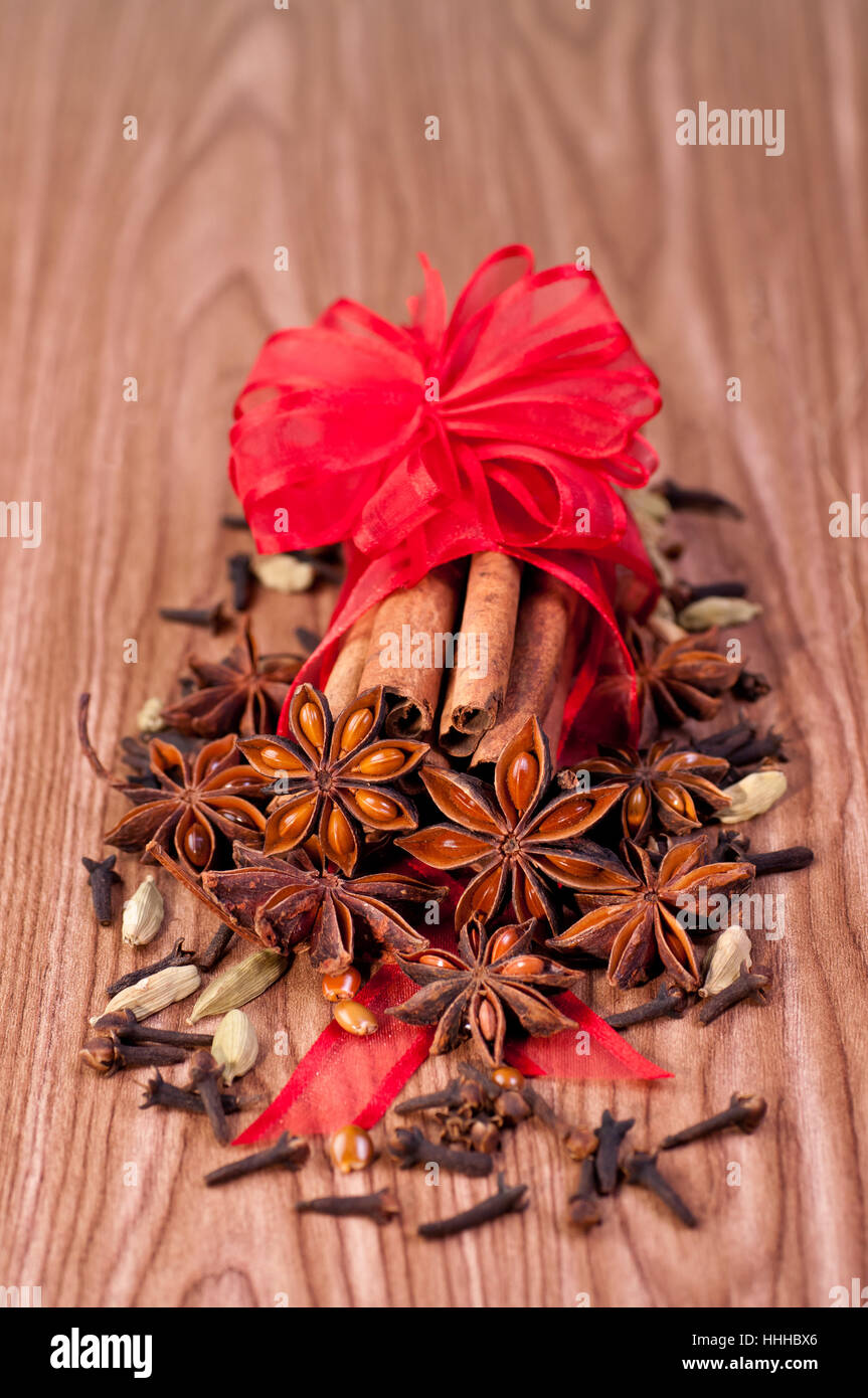 spices, christmas, star, backdrop, background, cinamon, cinnamon, red ...