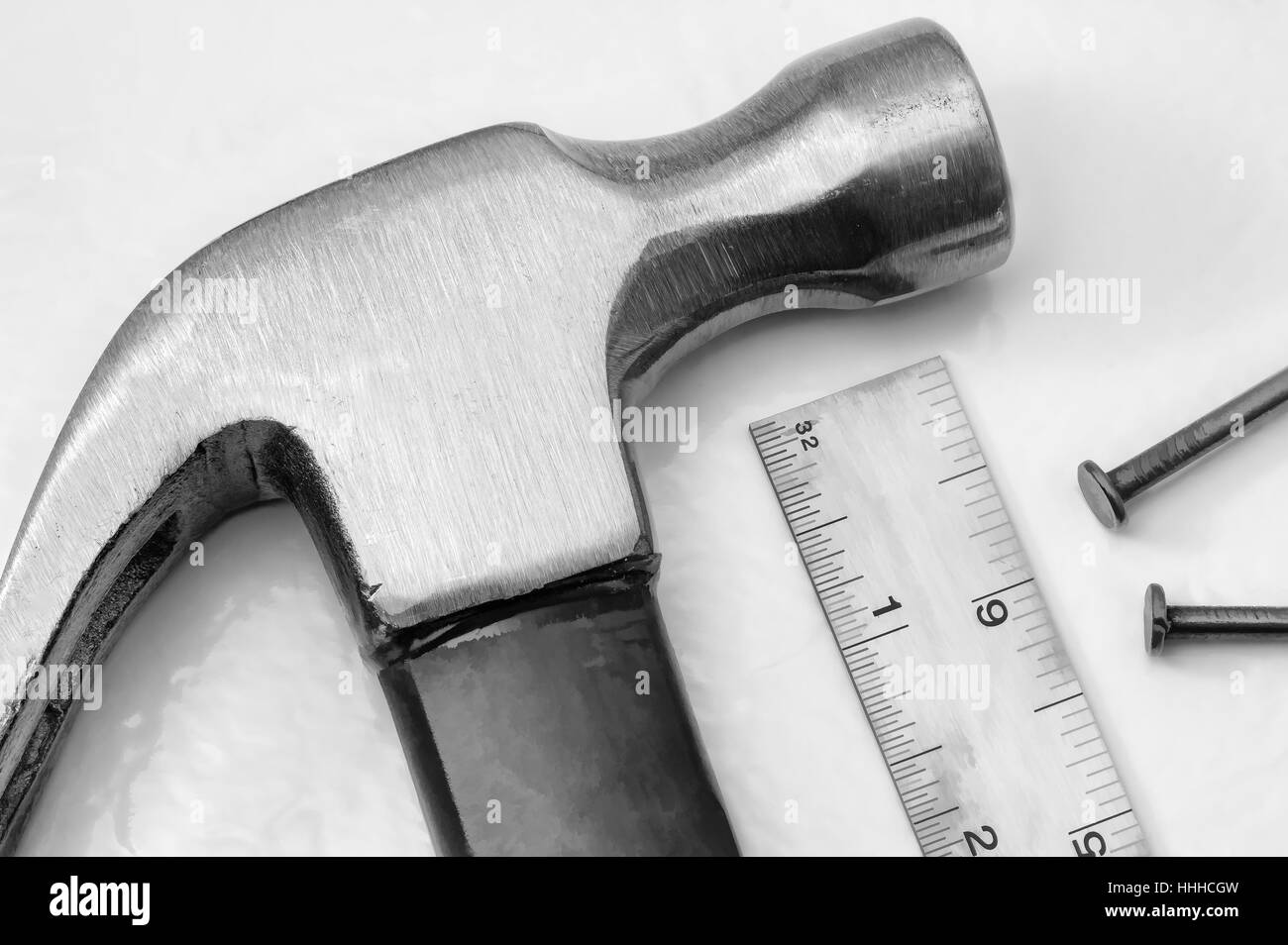 tools, ruler, hammer, gavel, nails, tool, macro, close-up, macro ...