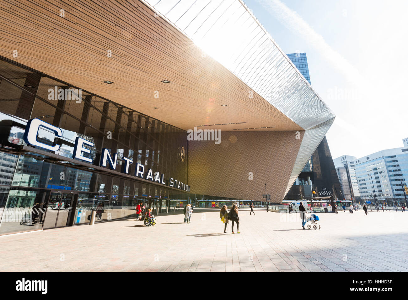 Rotterdam, Netherlands - April 01, 2016: People walking at the ...