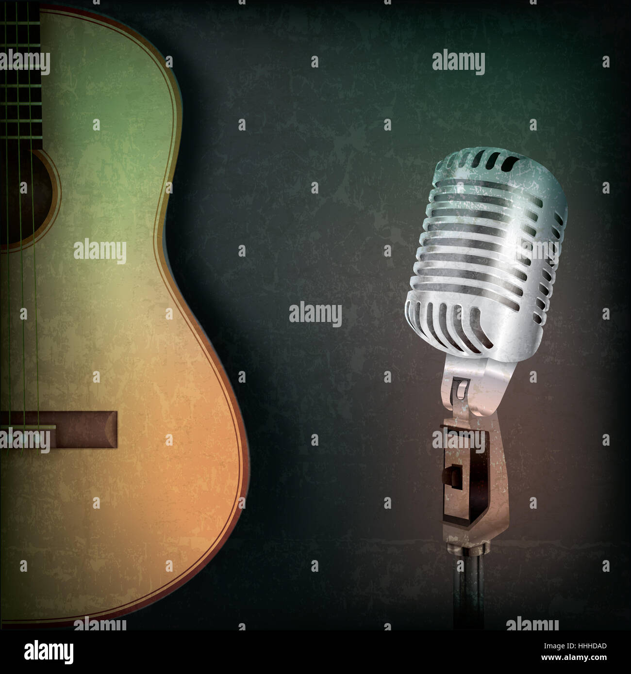 guitar, jazz, retro, microphone, acoustic, backdrop, background, music ...