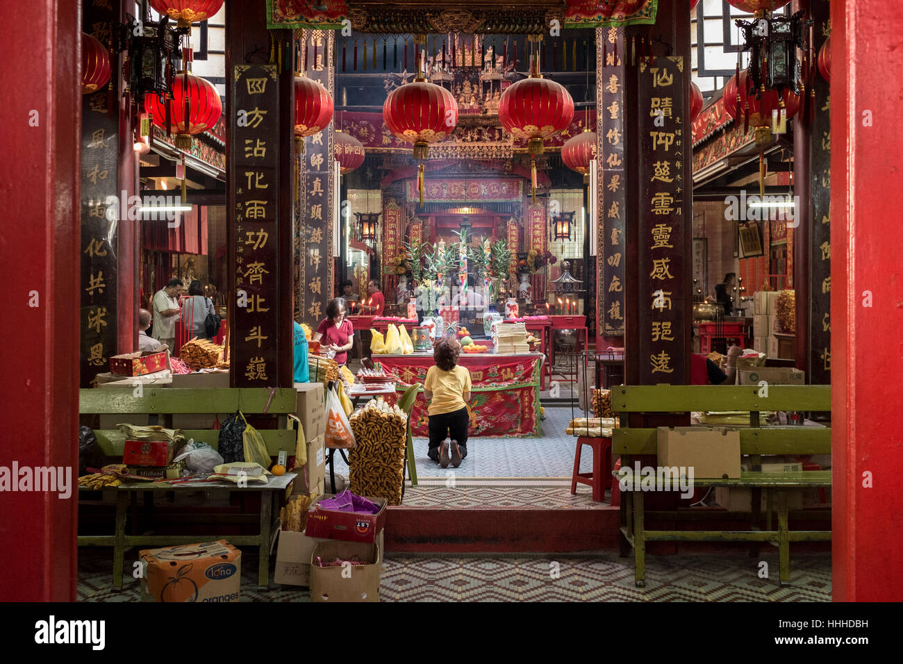 The interior of the Sin Sze Si Ya Temple in Kuala Lumpur, Malaysia ...