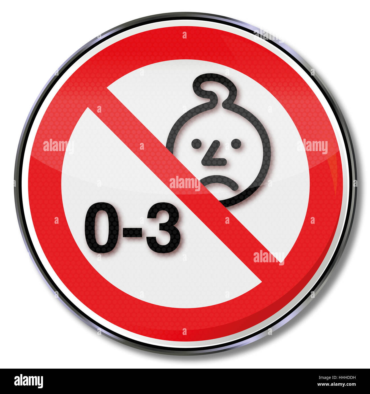 Warning sign suitable children under hi-res stock photography and ...