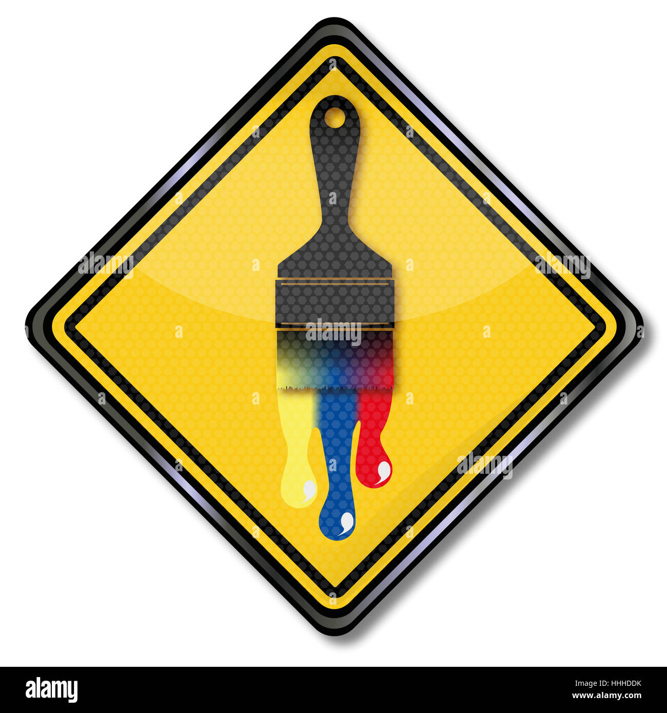 caution sign freshly painted Stock Photo - Alamy