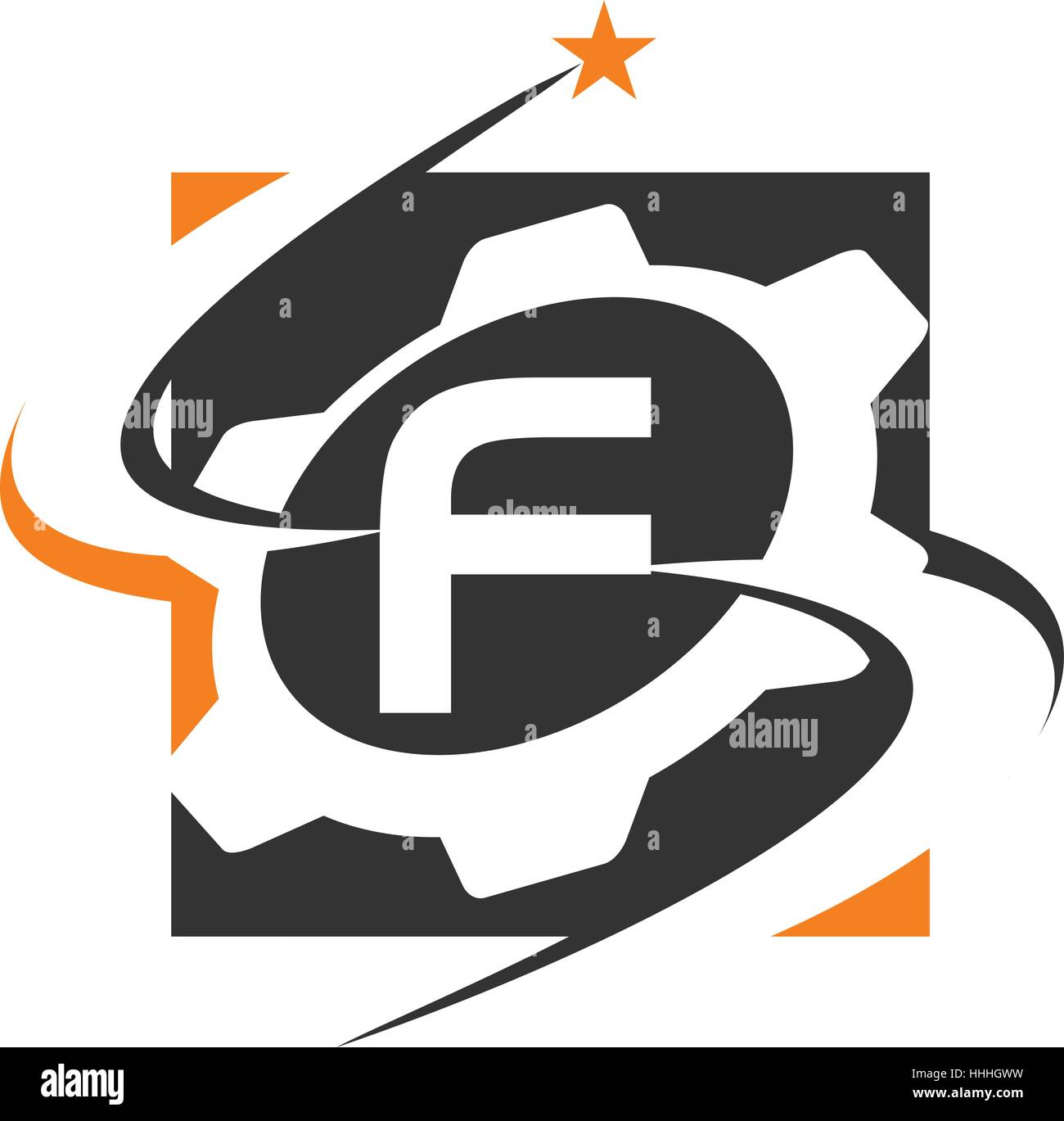 Gear Solution Logo Letter F Stock Vector Image & Art - Alamy