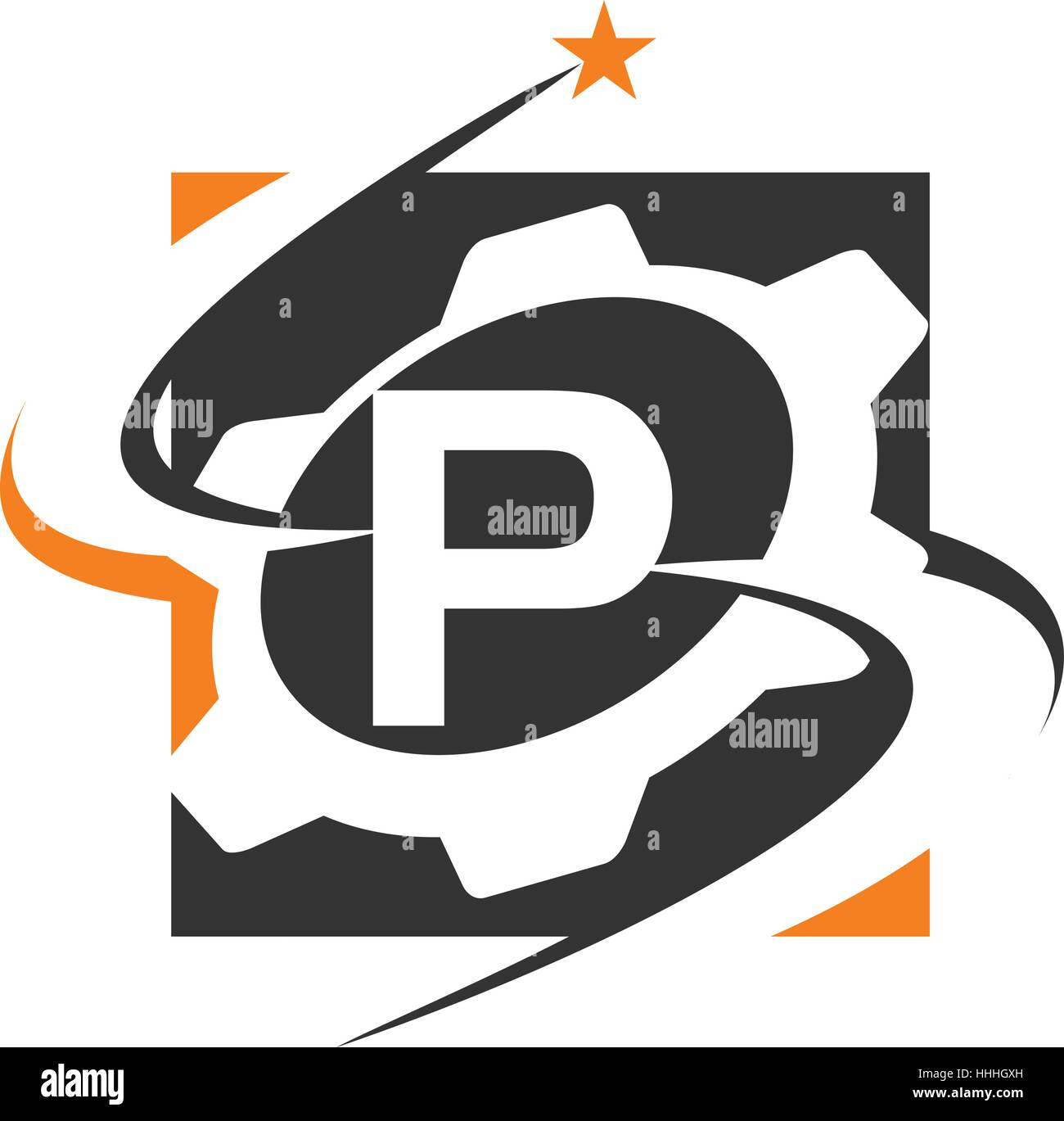 Gear Solution Logo Letter P Stock Vector Image & Art - Alamy