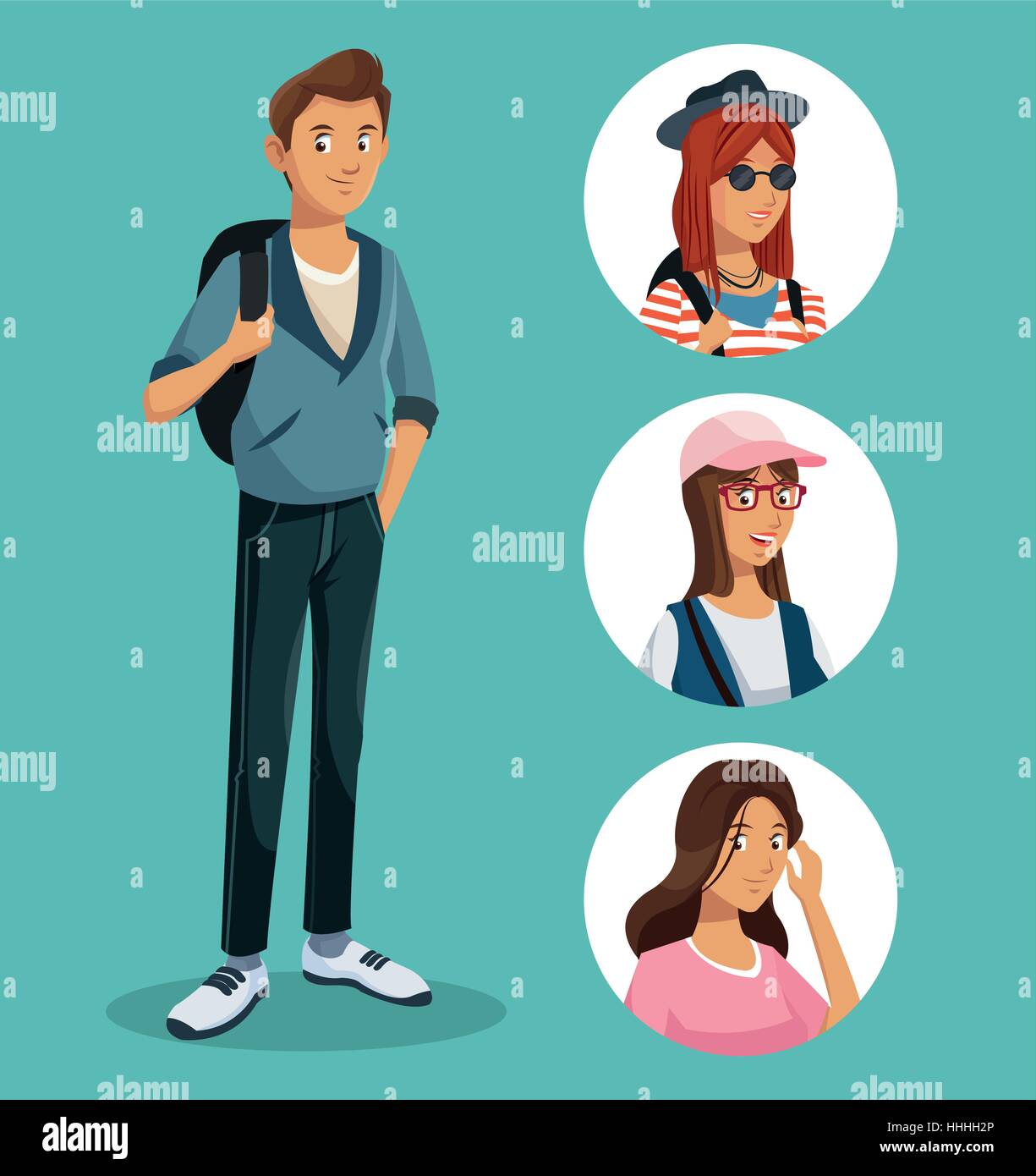 Teen boy smiling Stock Vector Images - Alamy