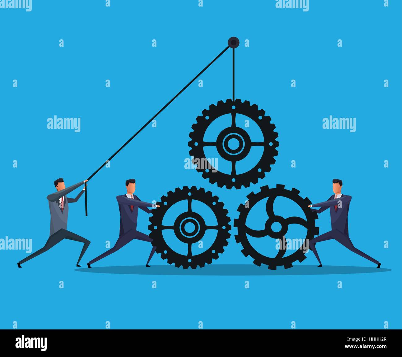 men business cooperation gears team work Stock Vector Image & Art - Alamy