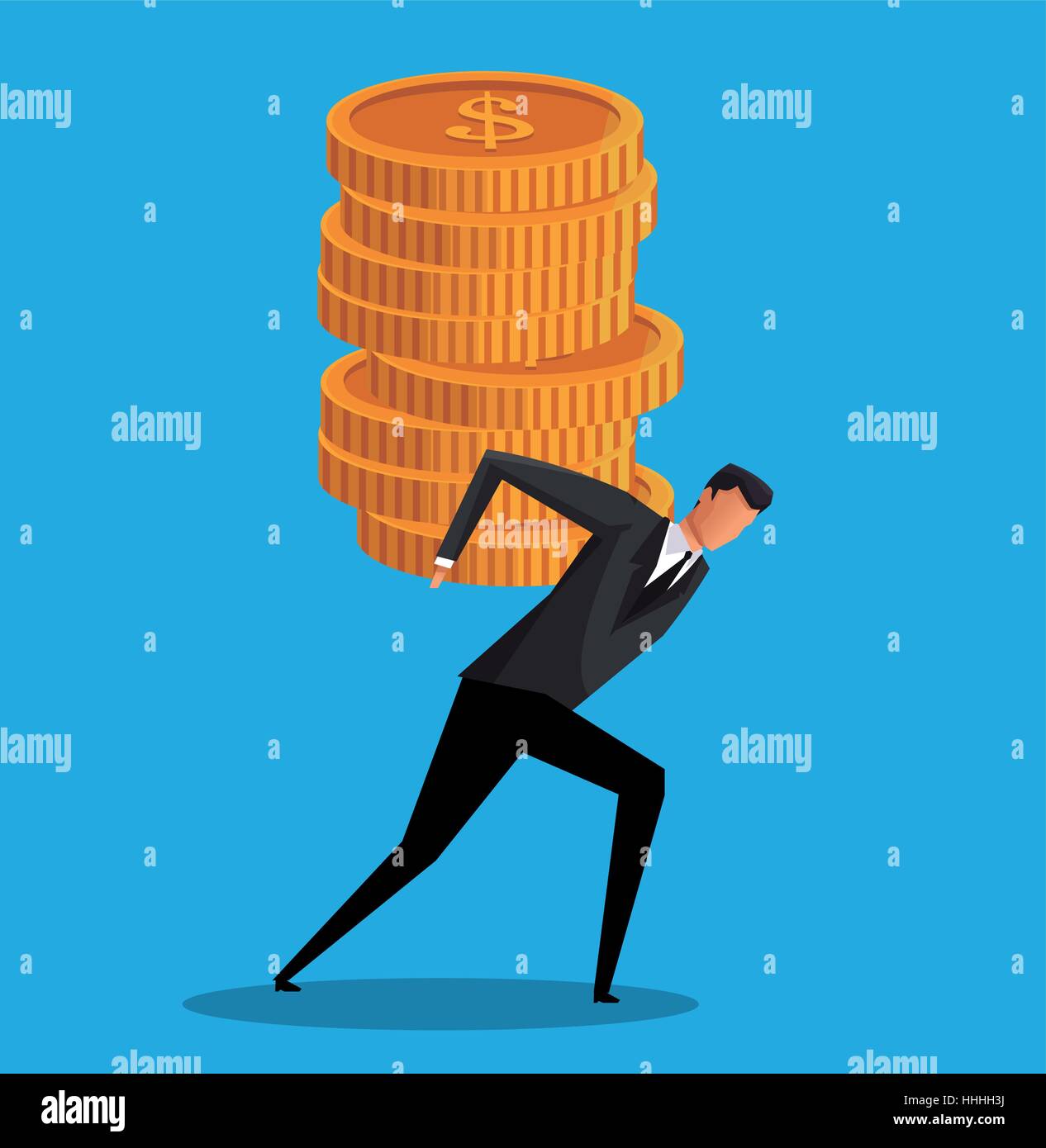 Cartoon man carry stack Stock Vector Images - Alamy