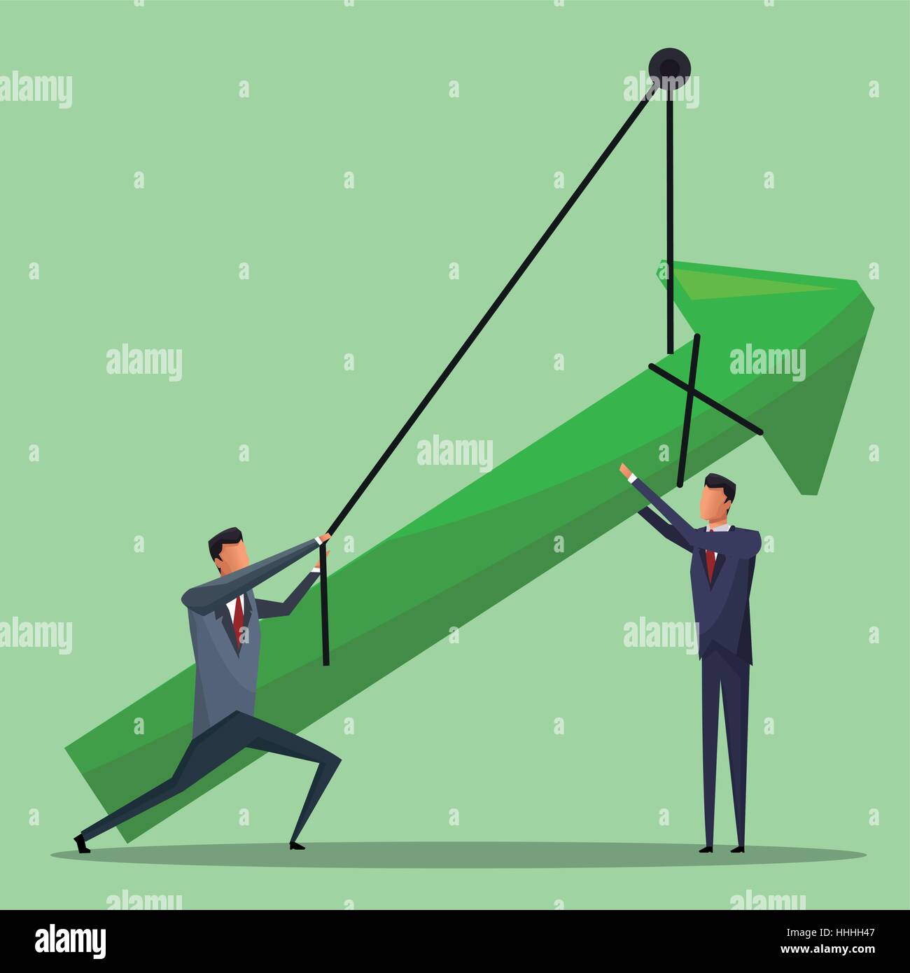 men business arrow growth hanging Stock Vector Image & Art - Alamy