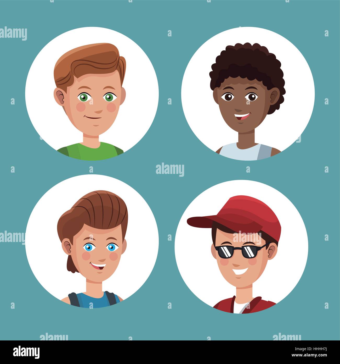 set portrait boys tourist Stock Vector Image & Art - Alamy