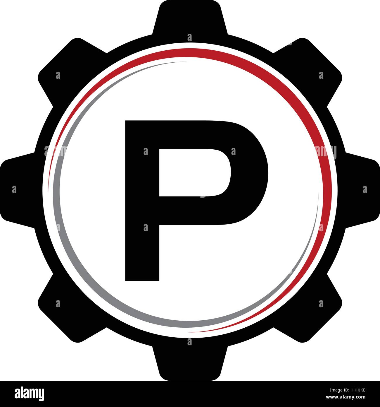 Gear Solution Logo Letter P Stock Vector Image & Art - Alamy
