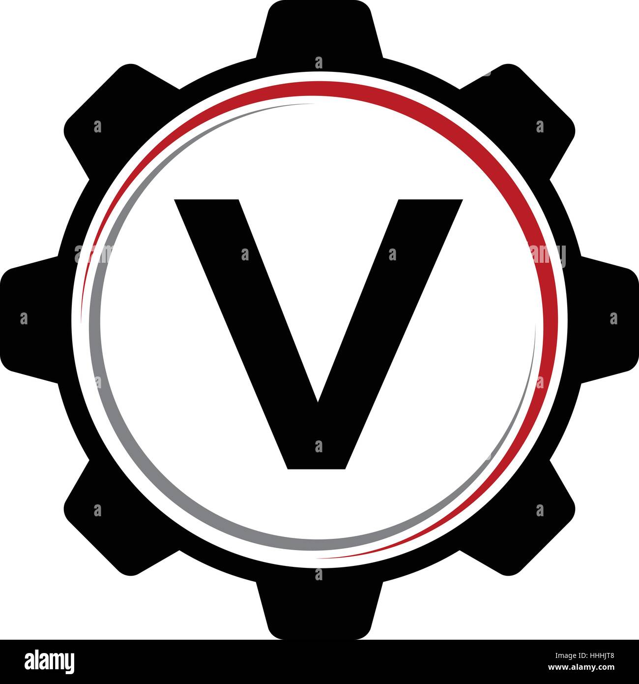 Gear Solution Logo Letter V Stock Vector Image & Art - Alamy