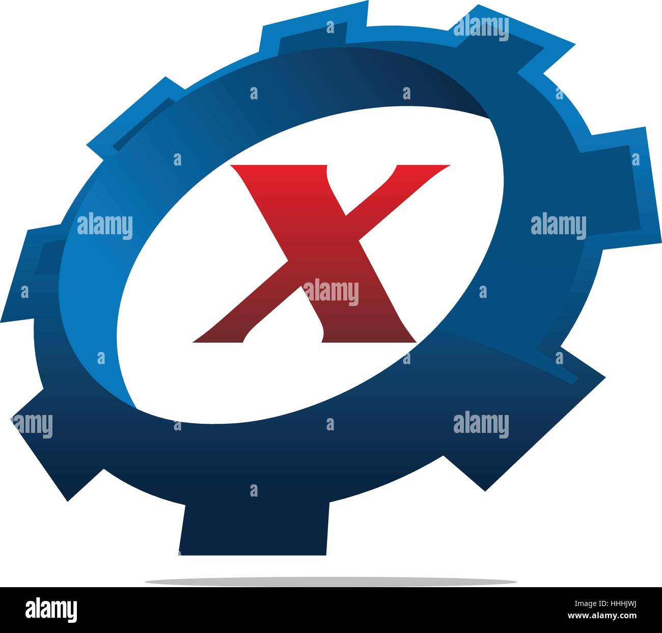 X gear logo Stock Vector Images - Alamy
