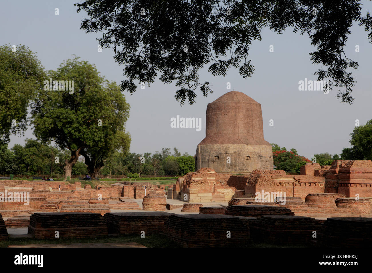 Dhamekh Stupa, site of Buddha's first sermon. Sarnath, India Stock ...