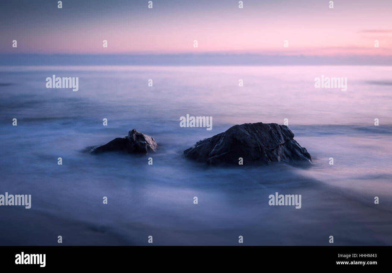 stone, rock, twilight, salt water, sea, ocean, water, shore, waters ...
