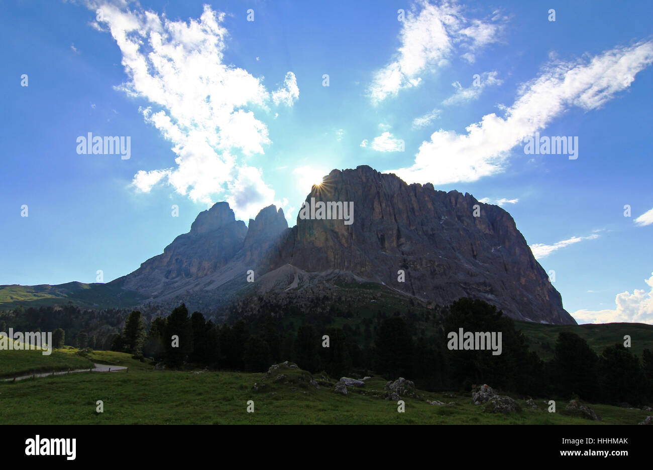 mountains, dolomites, alps, summit, sunbeams, climax, peak, mountain ...