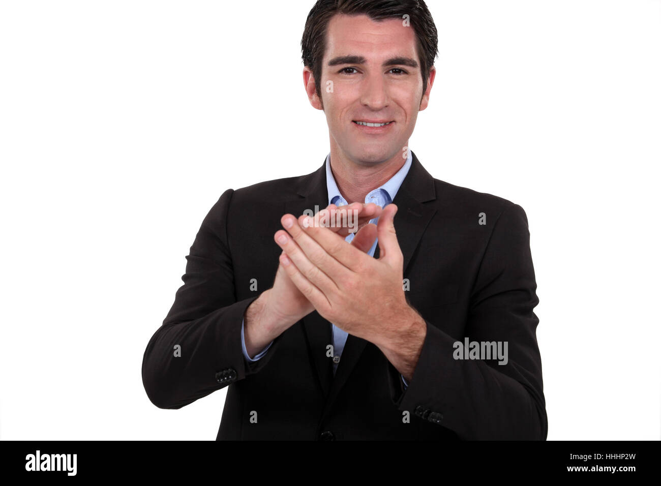 Businessman clapping his hands Stock Photo - Alamy Businessman clapping his hands Stock Photo - Alamy