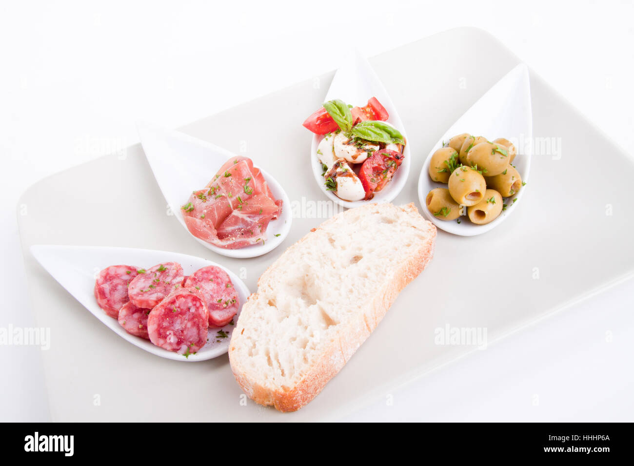 mixed appetizer platter with parma parmesan tomato olives on Stock ...