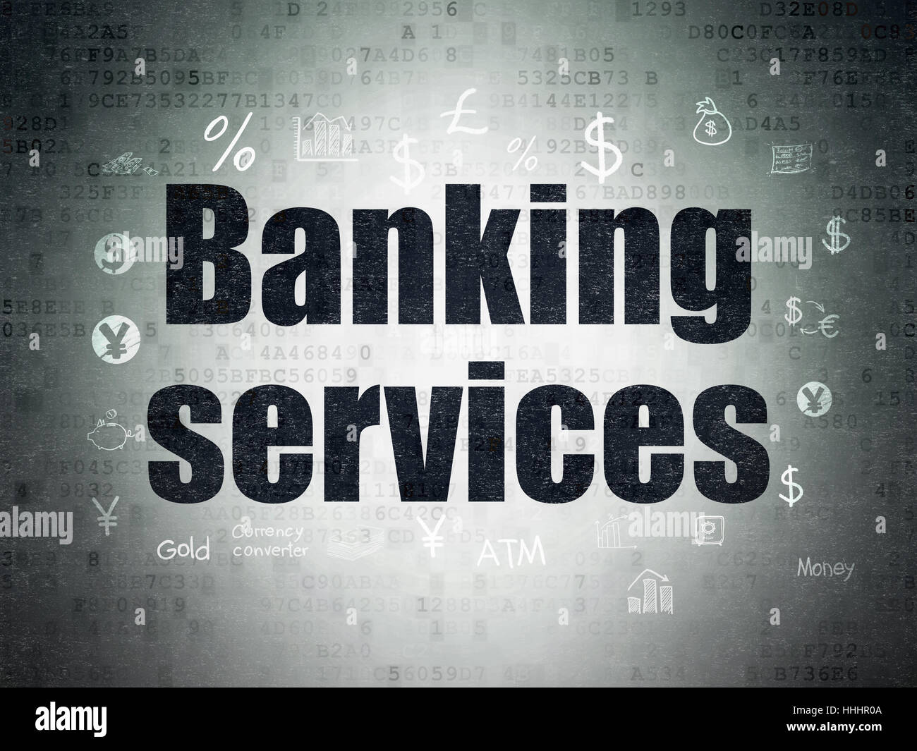 Banking concept: Banking Services on Digital Data Paper background ...