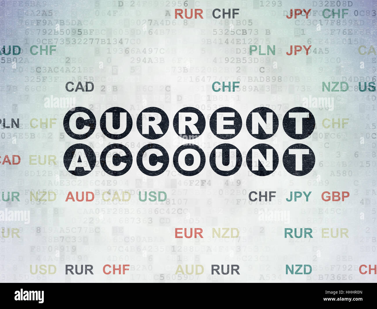 Currency concept: Current Account on Digital Data Paper background ...