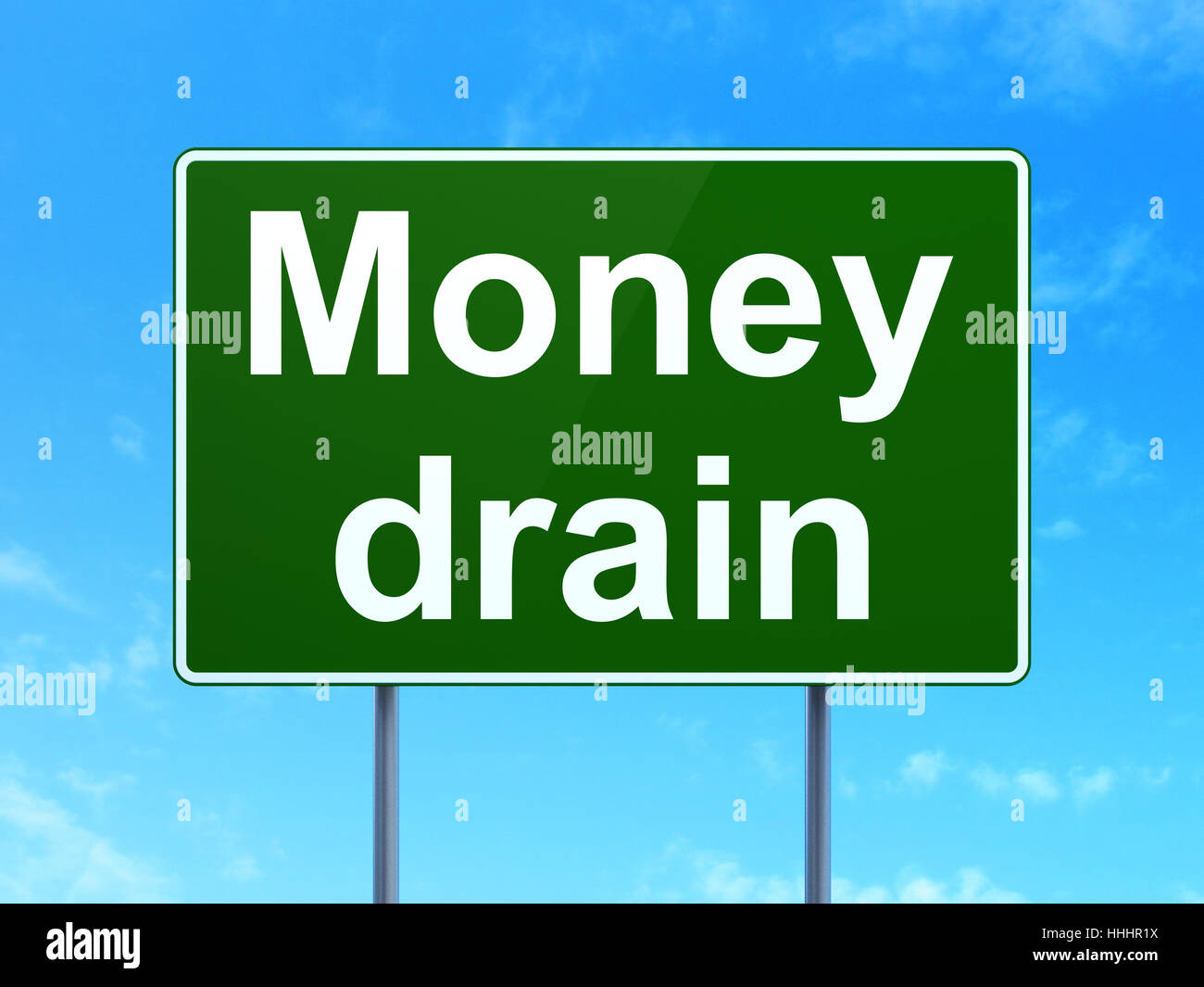 Banking concept: Money Drain on road sign background Stock Photo - Alamy