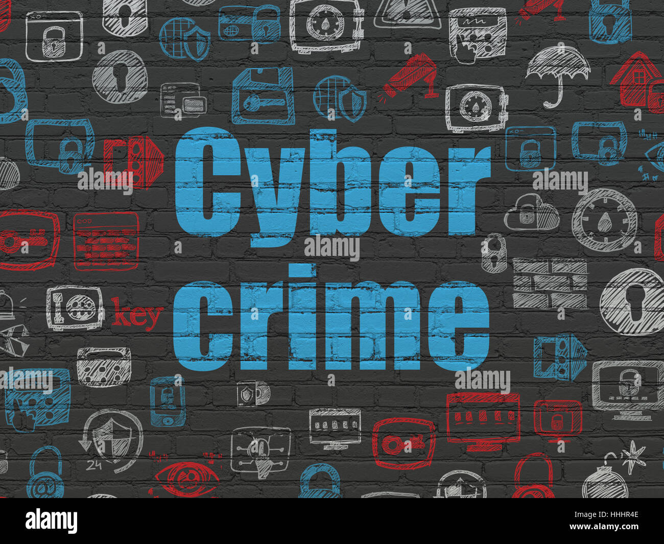 Security concept: Cyber Crime on wall background Stock Photo - Alamy