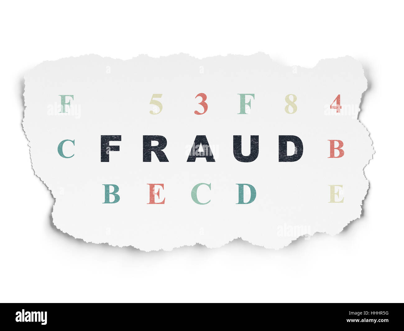 Safety concept: Fraud on Torn Paper background Stock Photo - Alamy