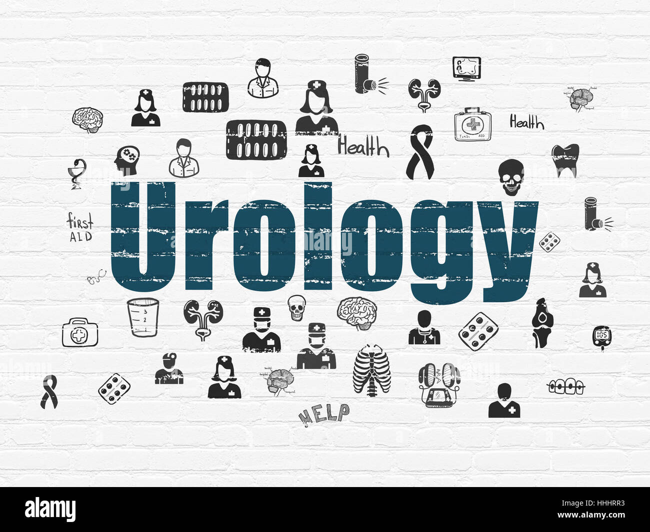 Medicine concept: Urology on wall background Stock Photo - Alamy