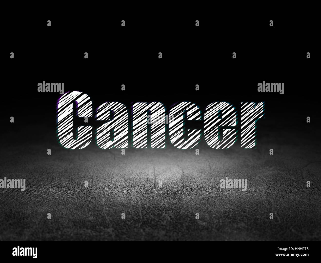 Medicine concept: Cancer in grunge dark room Stock Photo - Alamy