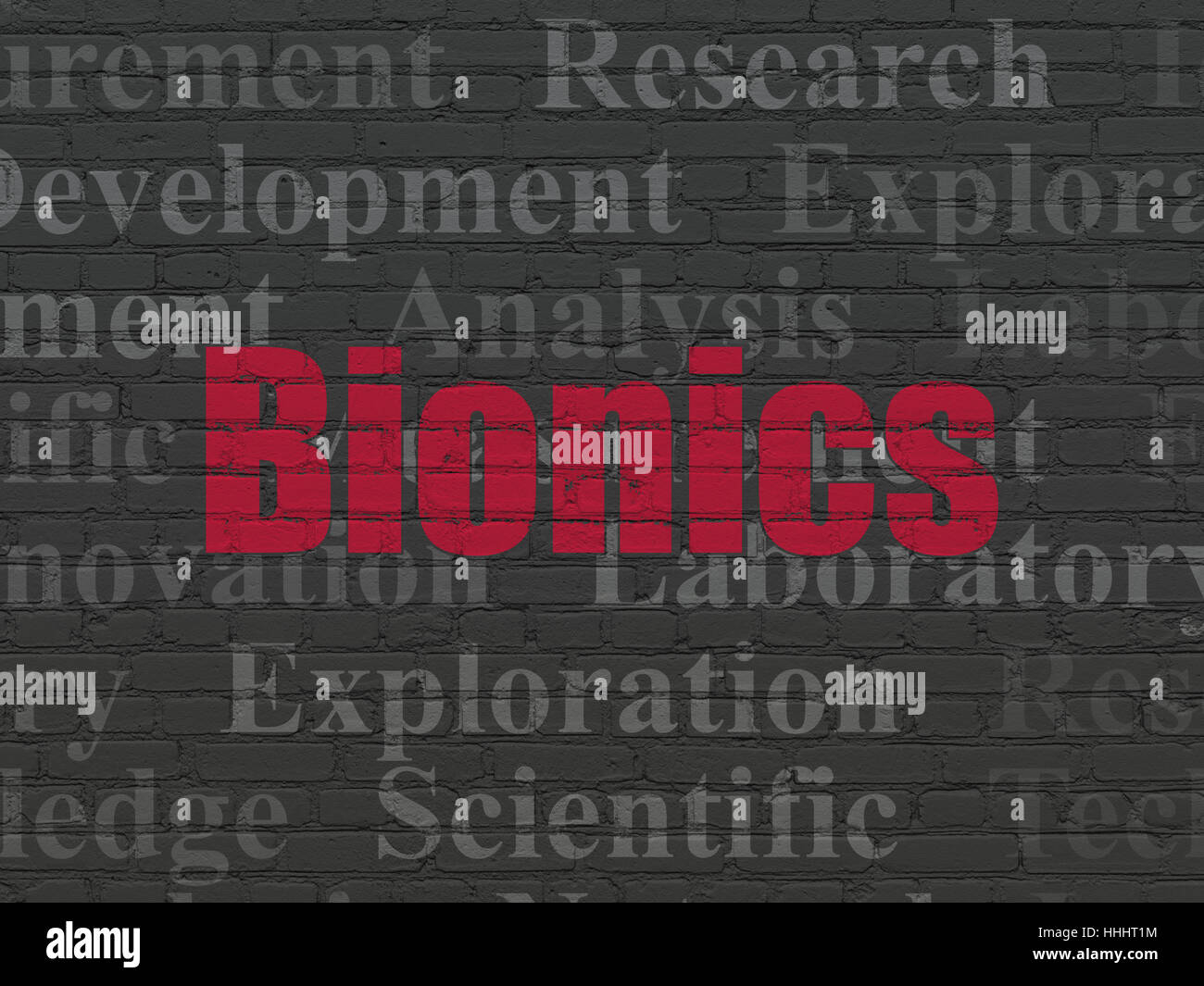 Science concept: Bionics on wall background Stock Photo - Alamy