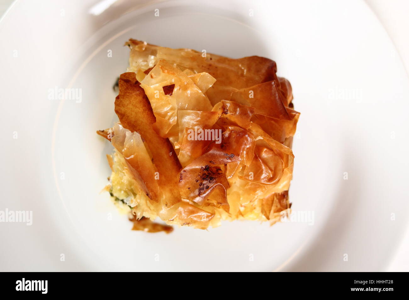 Potato and Leek Filo Pie Stock Photo - Alamy