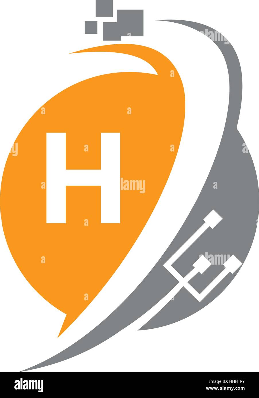 Digital World and Electrical Connections Initial H Stock Vector Image ...