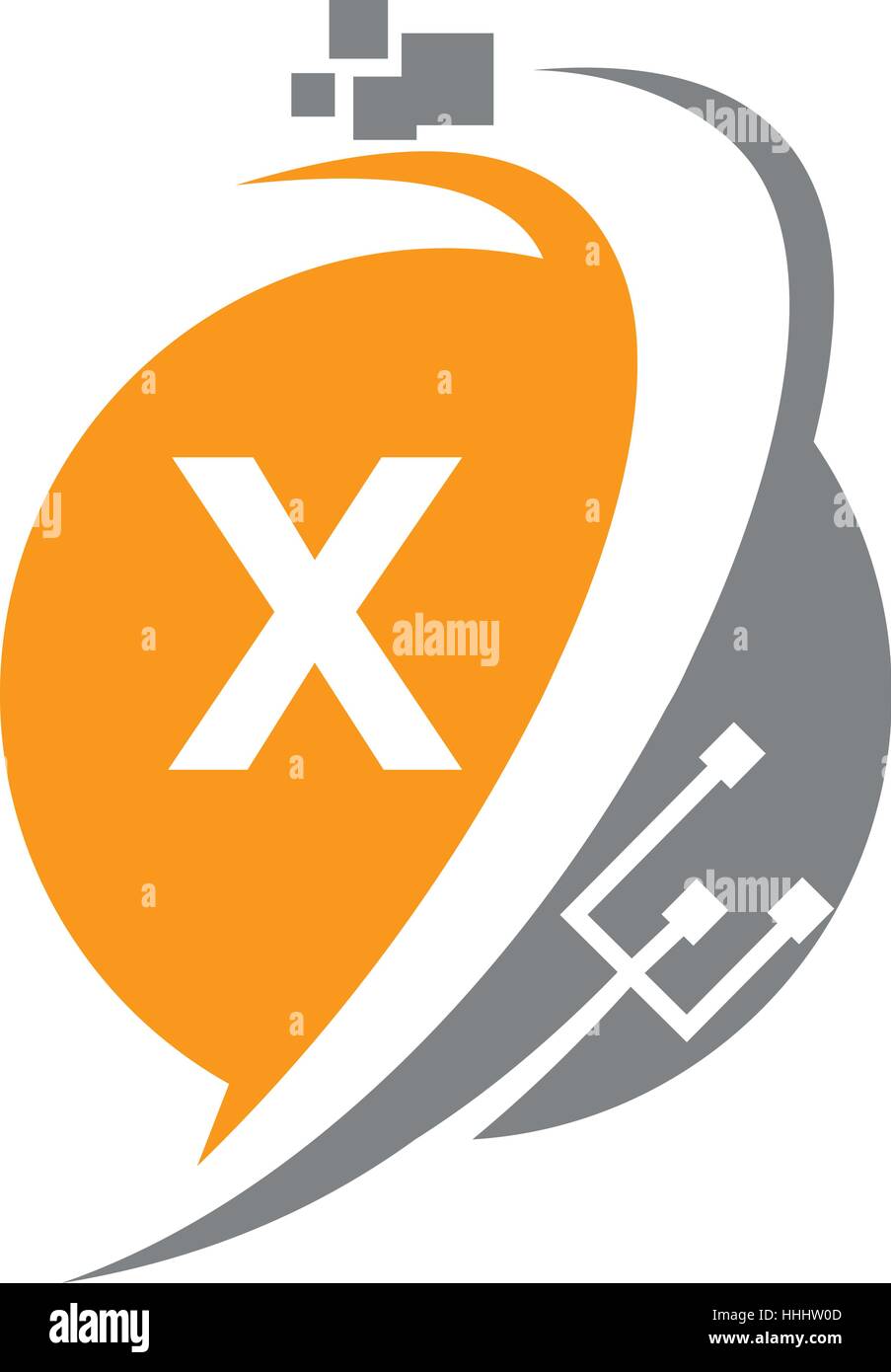 Digital World and Electrical Connections Initial X Stock Vector Image ...