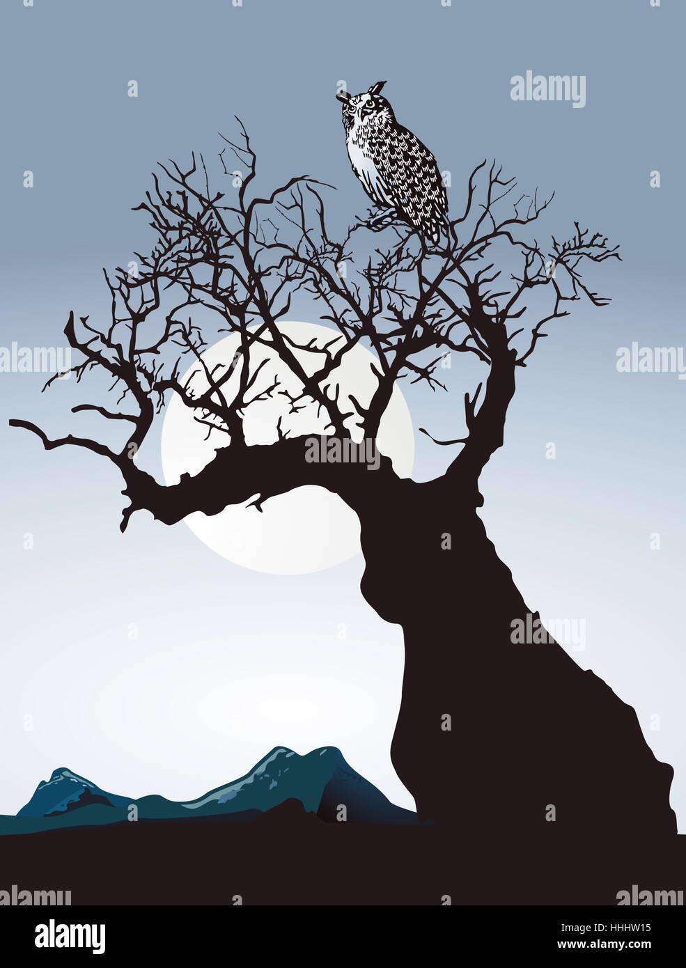 danger, tree, mountains, night, nighttime, darkness, black, swarthy ...